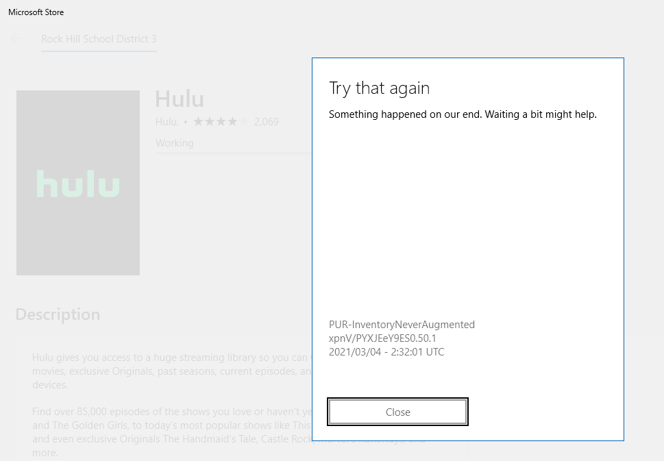 Error Installing An App