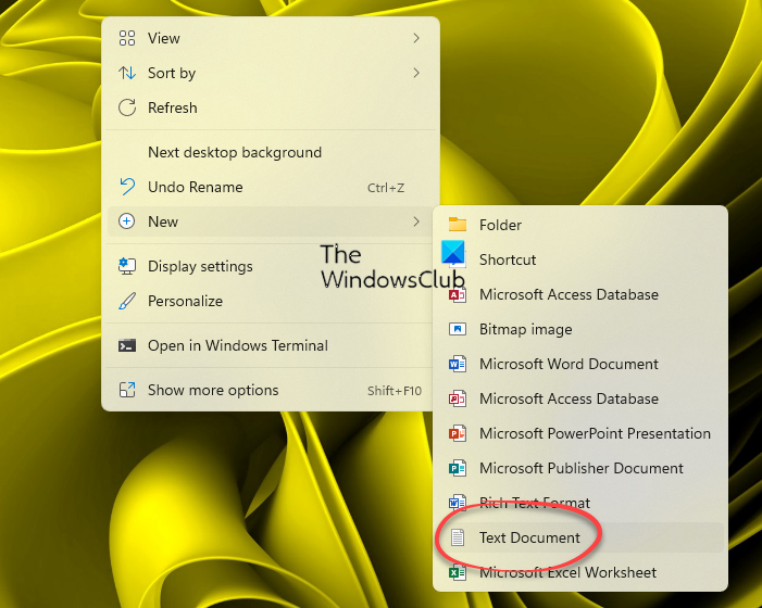 Create New Text Document Item Is Missing From Context Menu In Windows 11 10